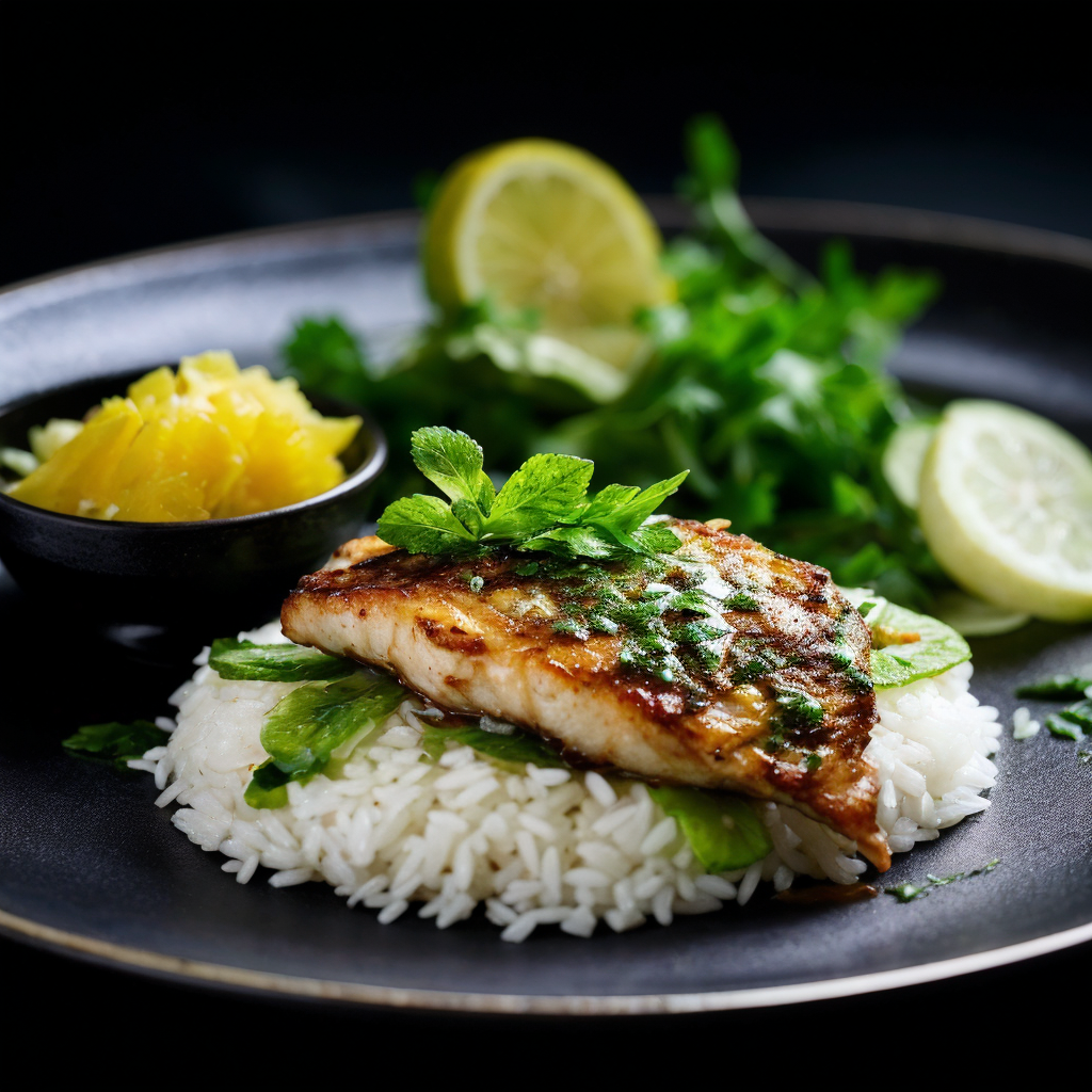 Grilled Fish with Rice and Salad - The Filipina Kitchen
