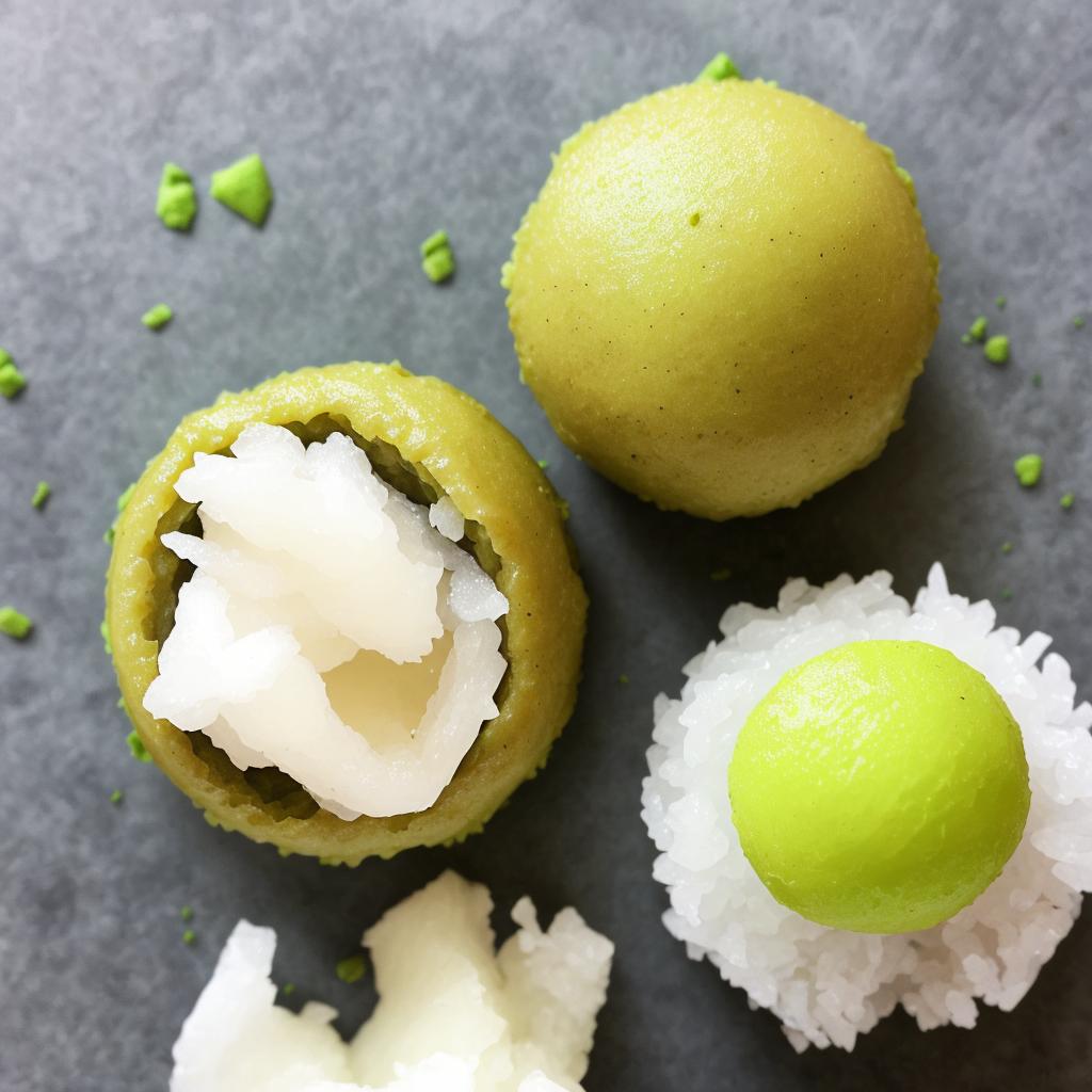 Matcha Green Tea Mochi with Coconut and Lime - The Filipina Kitchen